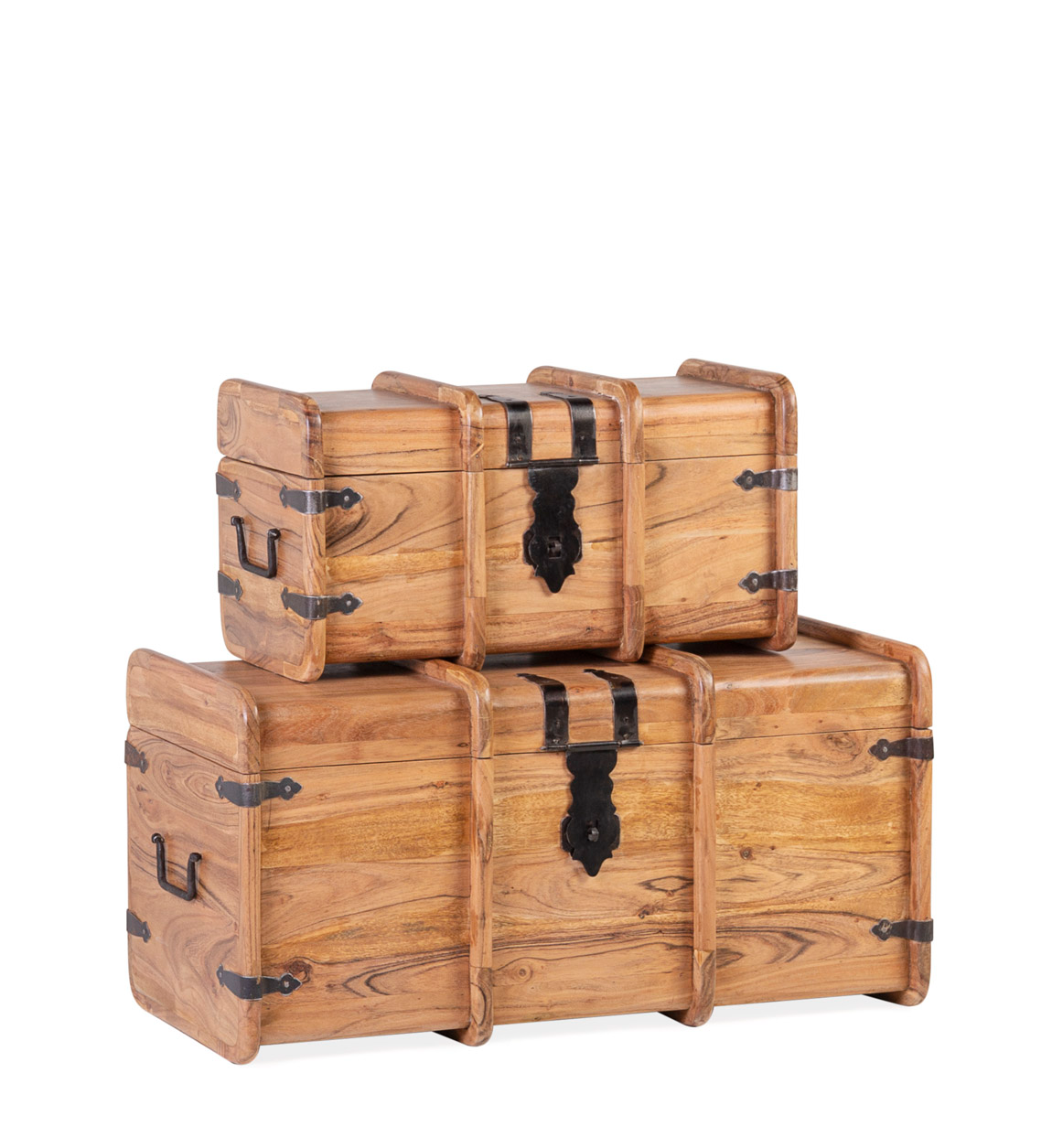 Juego de 2 Baúles en Madera de Acacia - Moycor
